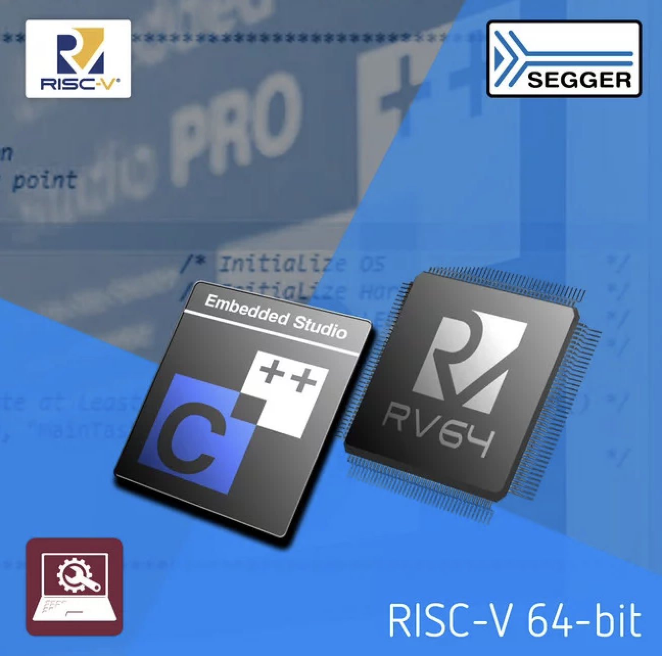 - Environnement de développement intégré avec prise en charge du RISC-V 64 bits